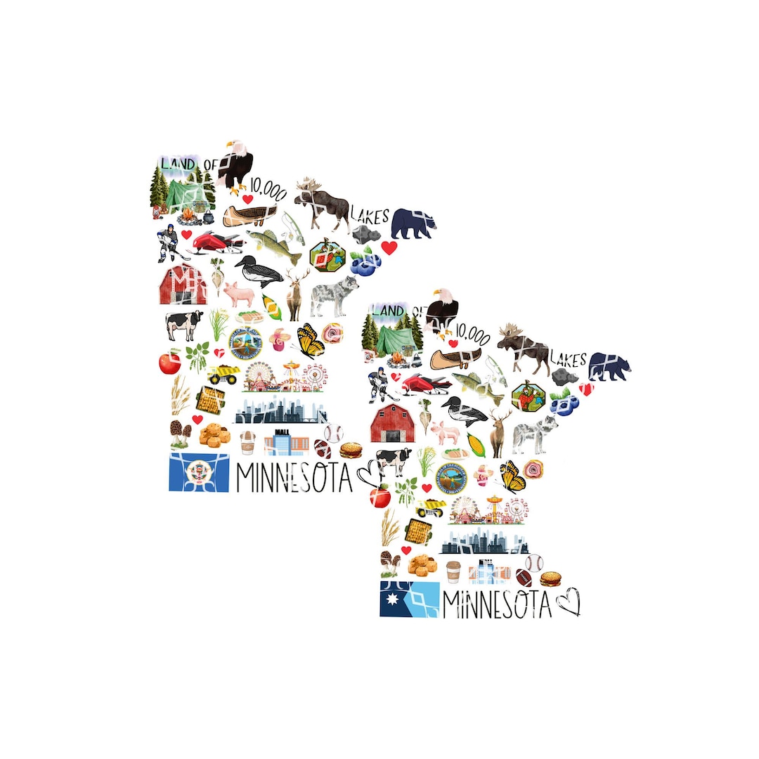 Minnesota PNG, State of Minnesota Symbols New Old Flag Digital Download ...