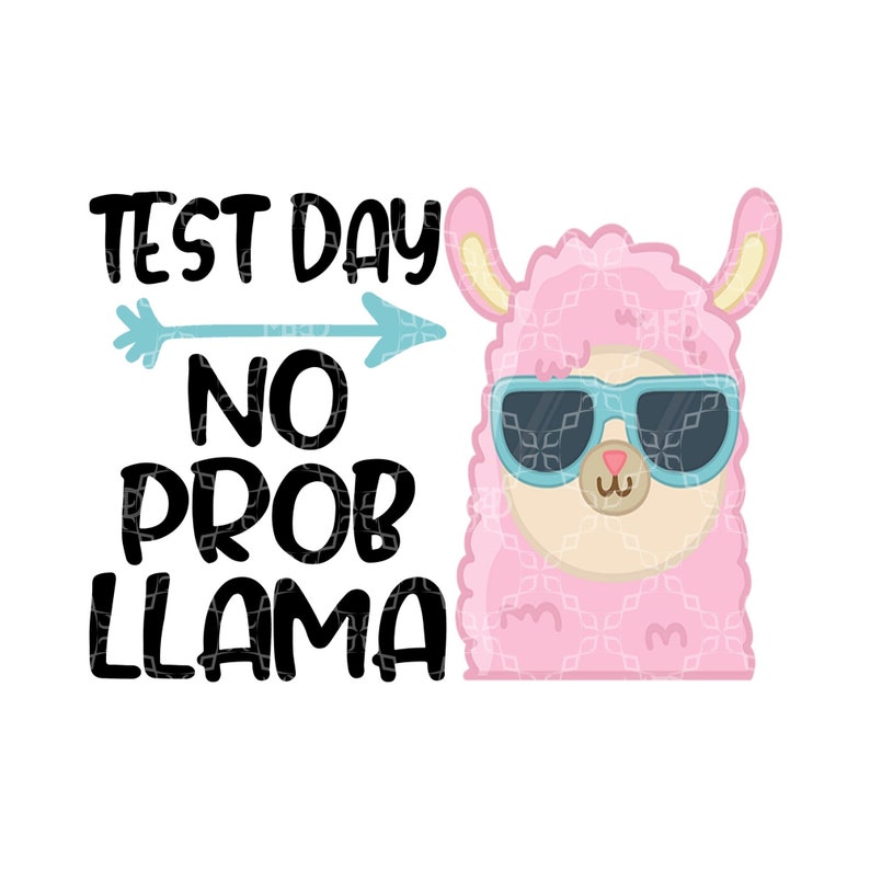 Test Day No Probllama PNG, Testing No Problem Digital Download, Teacher ...