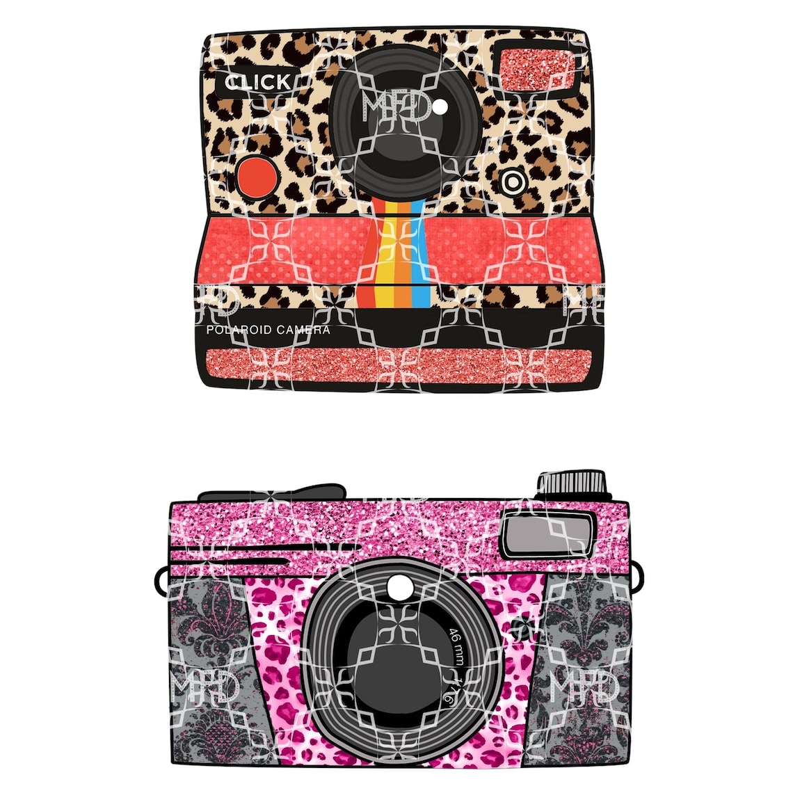 Camera Digital Elements PNG Cameras Leopard Print Floral - Etsy
