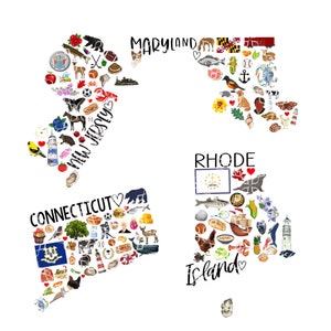 Northeast Southeast Southwest 27 State Bundle PNG, Pennsylvania ...