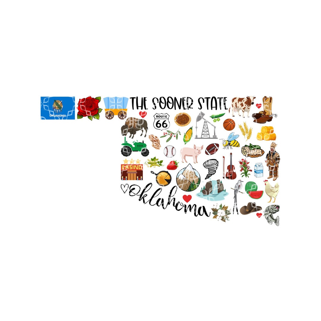 Oklahoma PNG, State of Oklahoma Favorites Symbols Digital Download, the ...