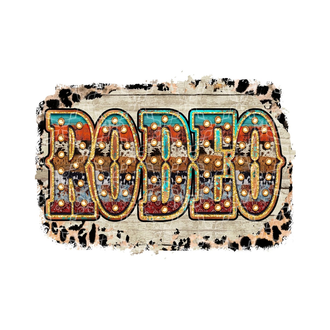 Rodeo Sublimation Transfer Cow Print Western Leopard Rodeo - Etsy