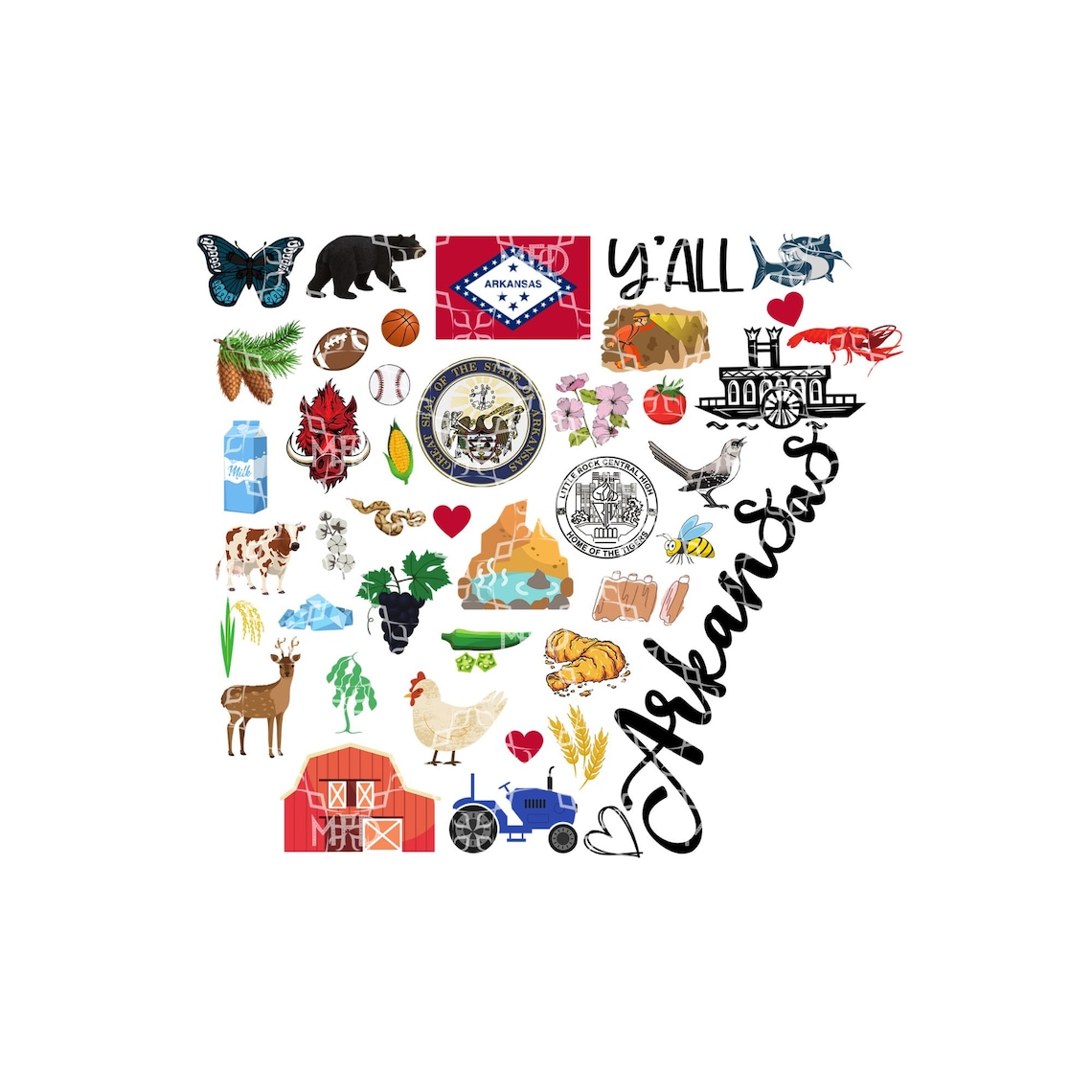 Arkansas PNG State of Arkansas Symbol Digital Download the - Etsy