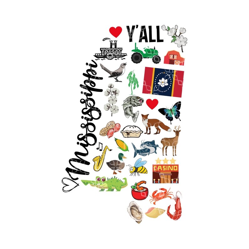 Mississippi PNG State of Mississippi Symbols Digital - Etsy