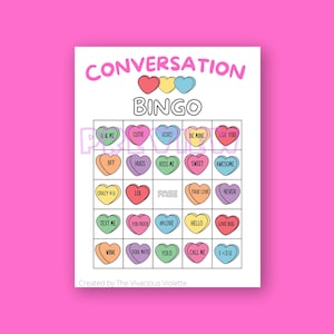 Conversation Hearts Bingo Game - Etsy