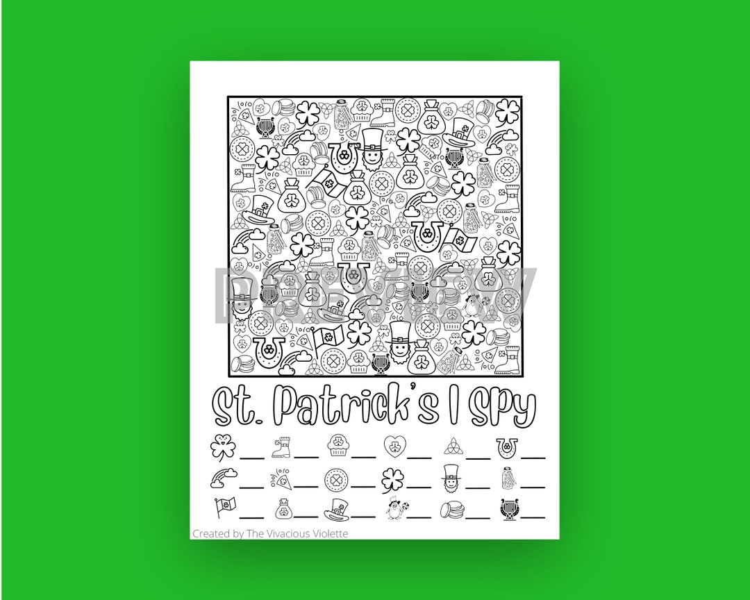 St. Patrick's Day I Spy Game - Etsy