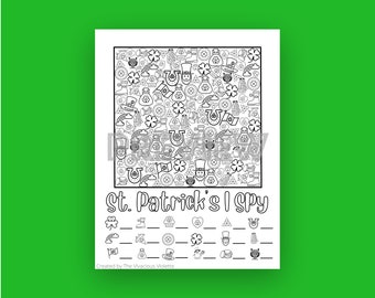 ST. PATRICK'S DAY, I Spy Activity, Fun Printable for Kindergarten ...