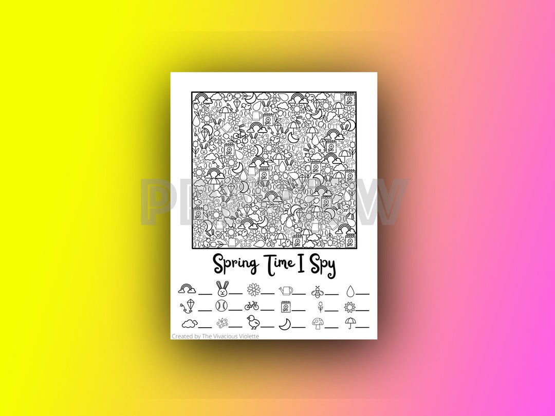 Spring Time I Spy Game - Etsy