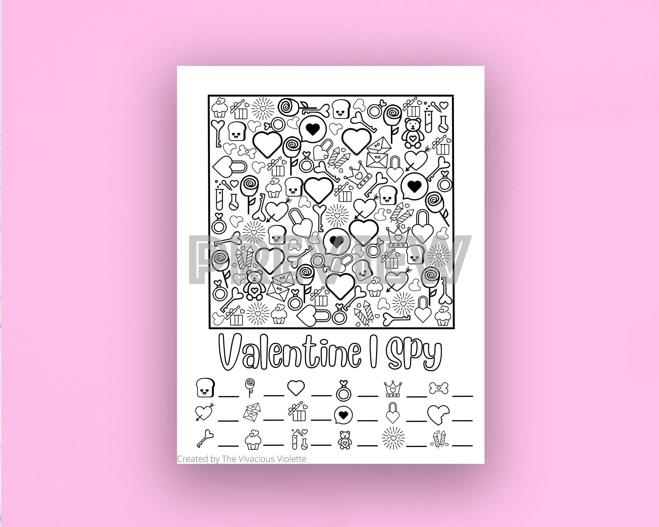 Valentine I Spy Game - Etsy