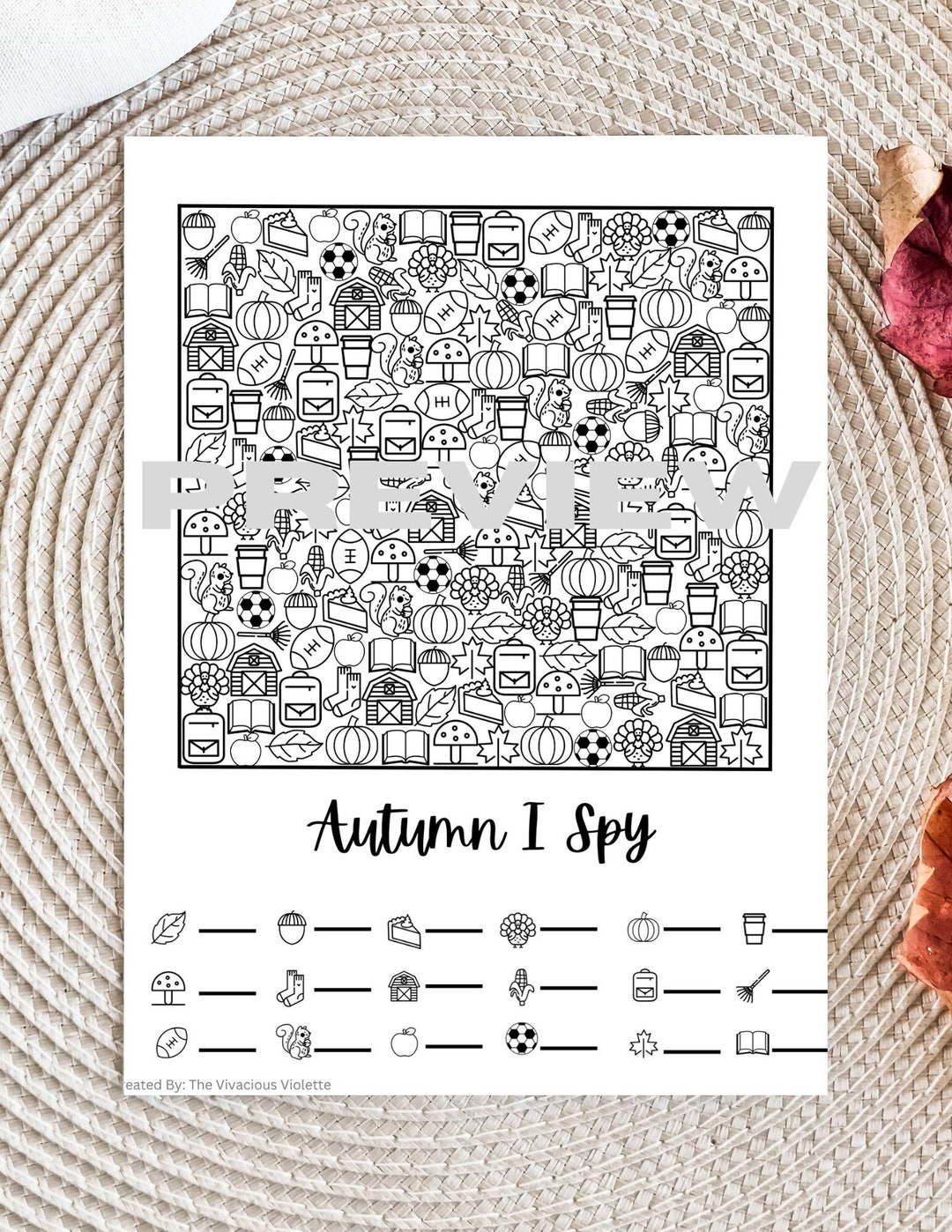 Autumn I Spy Game - Etsy