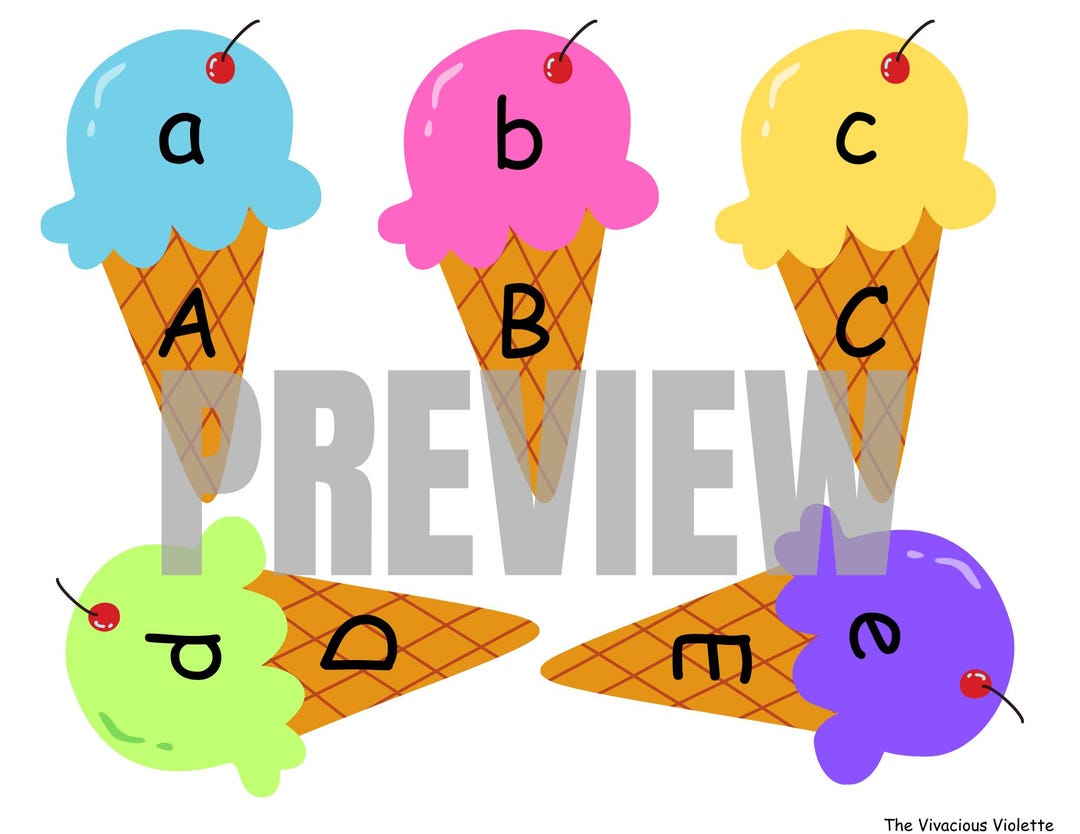 Ice Cream Cone Alphabet Game - Etsy