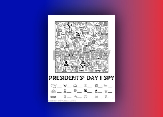 Presidents' Day I Spy Game | Etsy