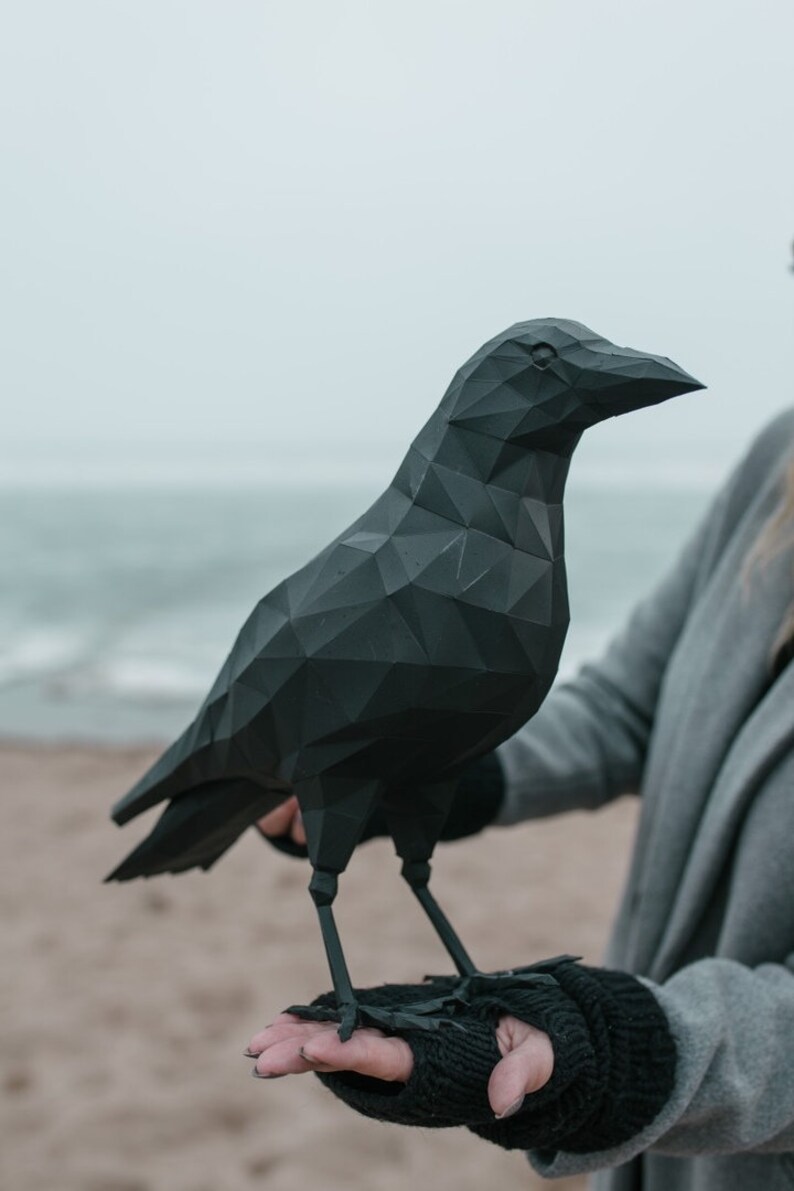 Crow Low Poly Papercraft Giftdiy PDF | Etsy