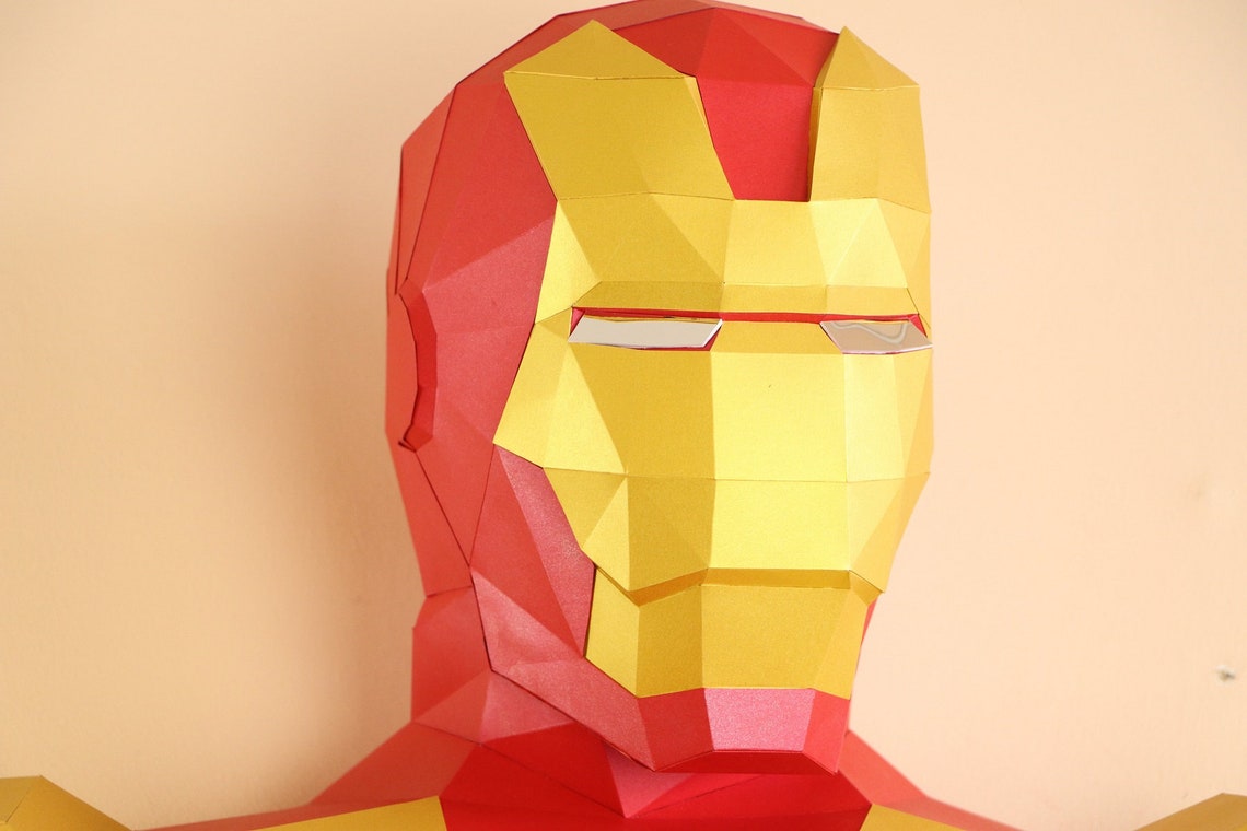 Iron Man Low Poly Papercraft Giftdiy PDF - Etsy
