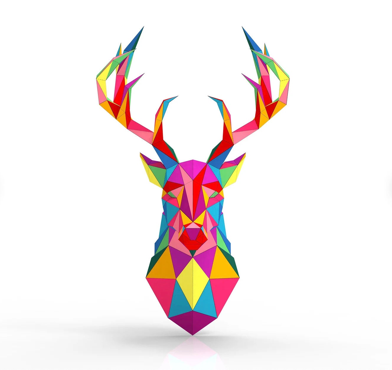 Deerhead, Low Poly Papercraft, Gift,diy PDF - Etsy