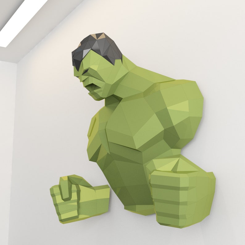 Hulk Low Poly Papercraft Giftdiy PDF - Etsy