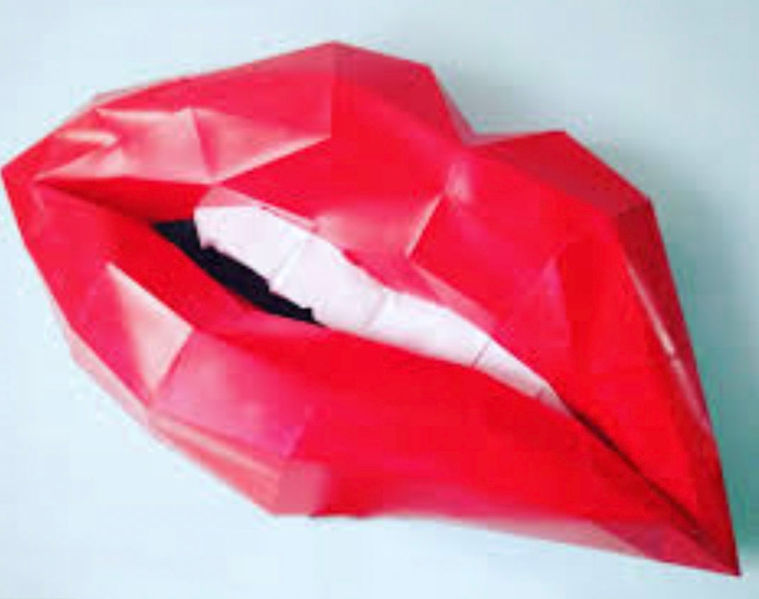 Female Red Lips - Low Poly Papercraft, Gift,diy PDF - Etsy