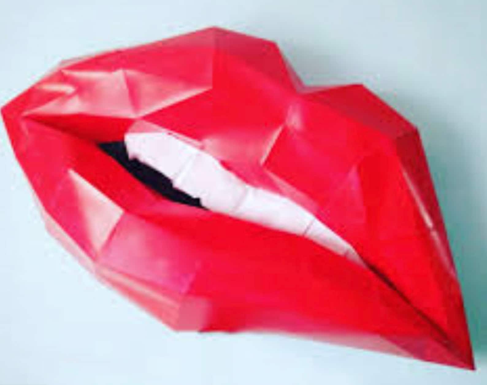 Female Red Lips - Low Poly Papercraft, Gift,diy PDF - Etsy