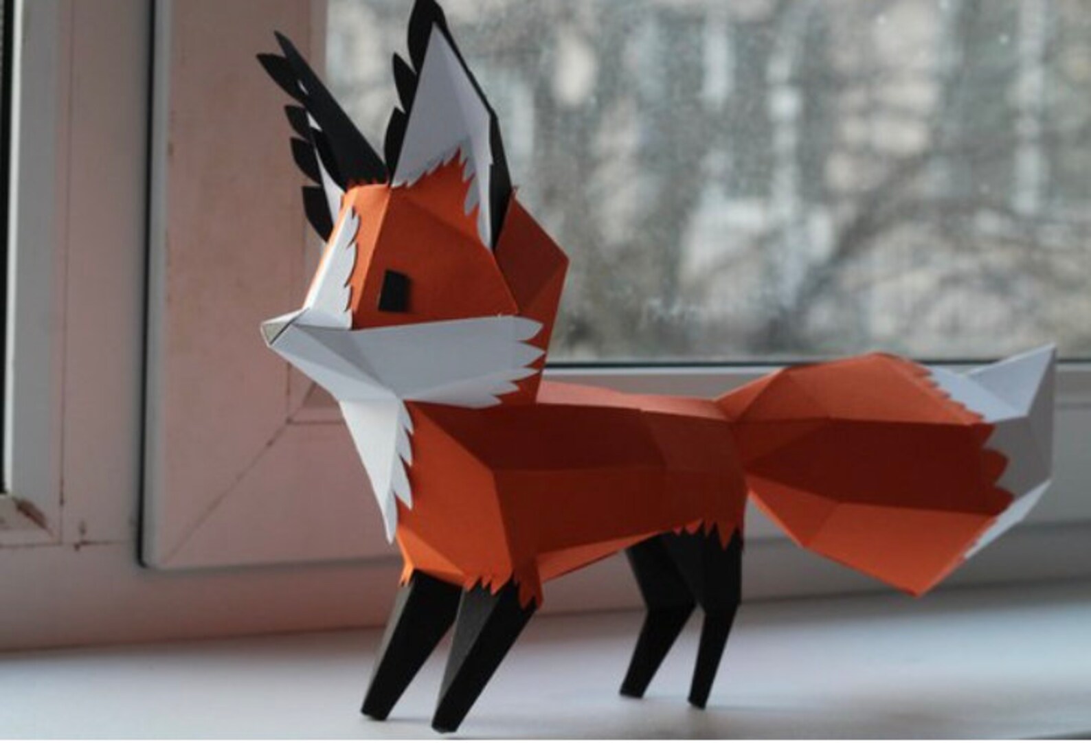 Fox, Low Poly Papercraft, Gift,diy PDF (300mm A4) - Etsy