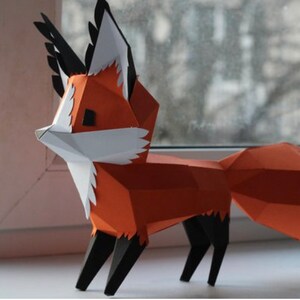 Fox Low Poly Papercraft Giftdiy PDF 300mm A4 - Etsy