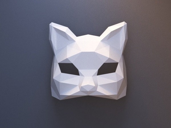 Half Cat Mask/diy Cat Mask/paper Cat Mask/diy Mask/fancy Dress ...
