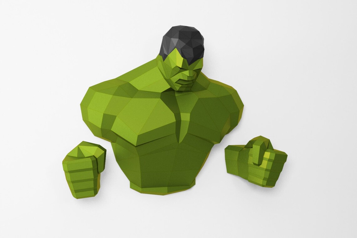 Hulk Low Poly Papercraft Giftdiy PDF - Etsy