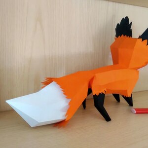 Fox, Low Poly Papercraft, Gift,diy PDF (300mm A4) - Etsy