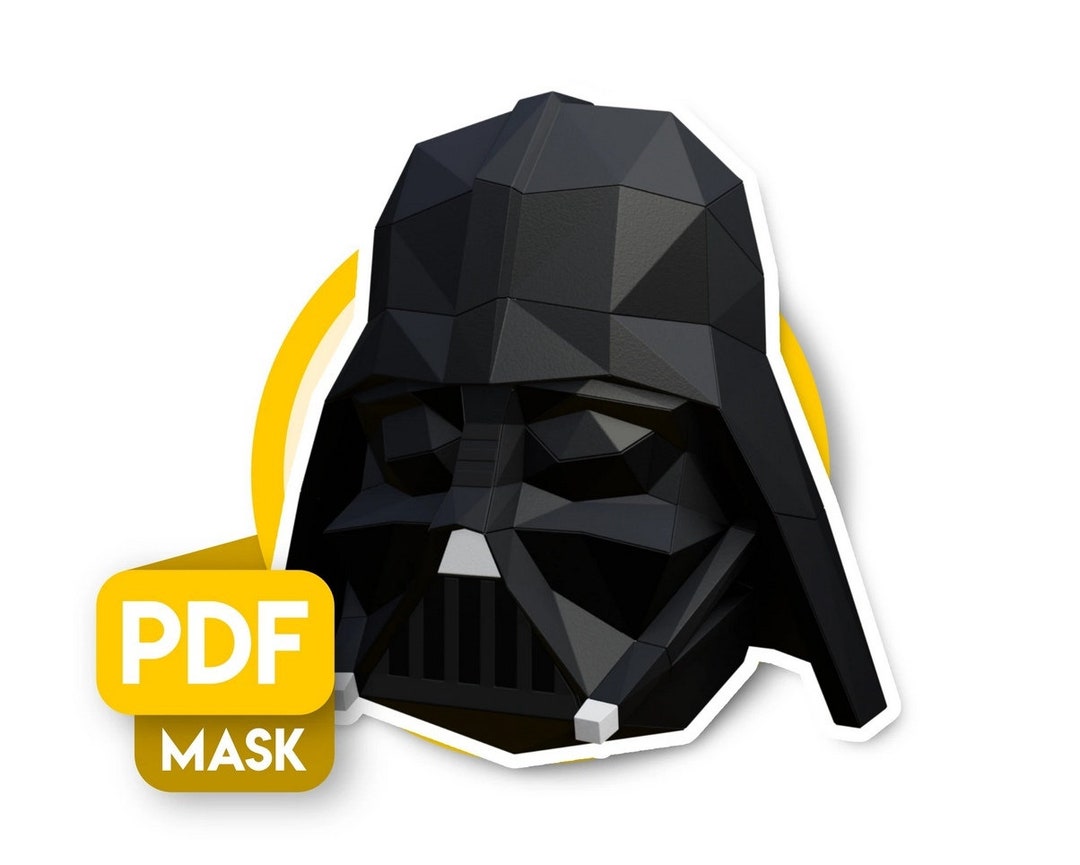 Darth Vader Head, Low Poly Papercraft, Gift,diy PDF - Etsy