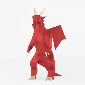 Red Dragon, Low Poly Papercraft, Gift,diy PDF - Etsy
