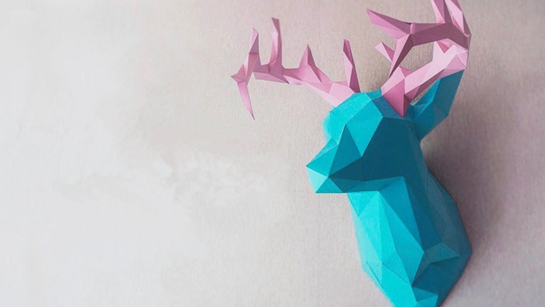 Deerhead, Low Poly Papercraft, Gift,diy PDF - Etsy