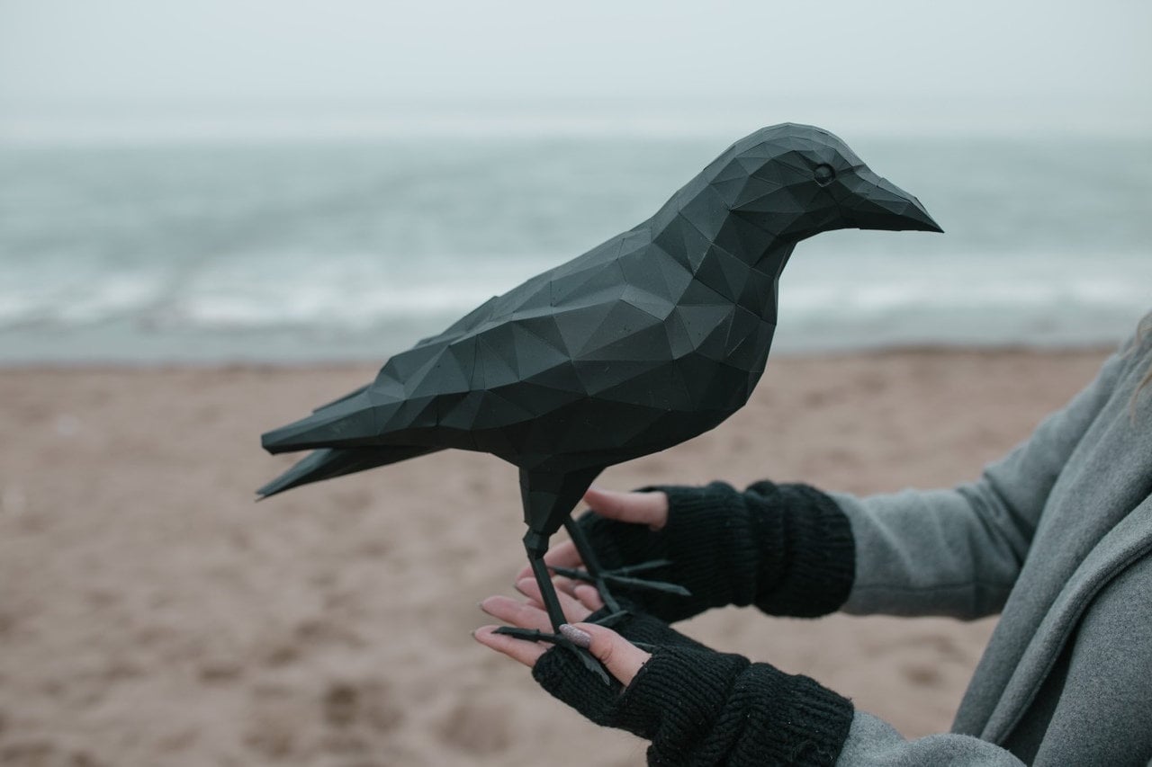 Crow Low Poly Papercraft Giftdiy PDF - Etsy