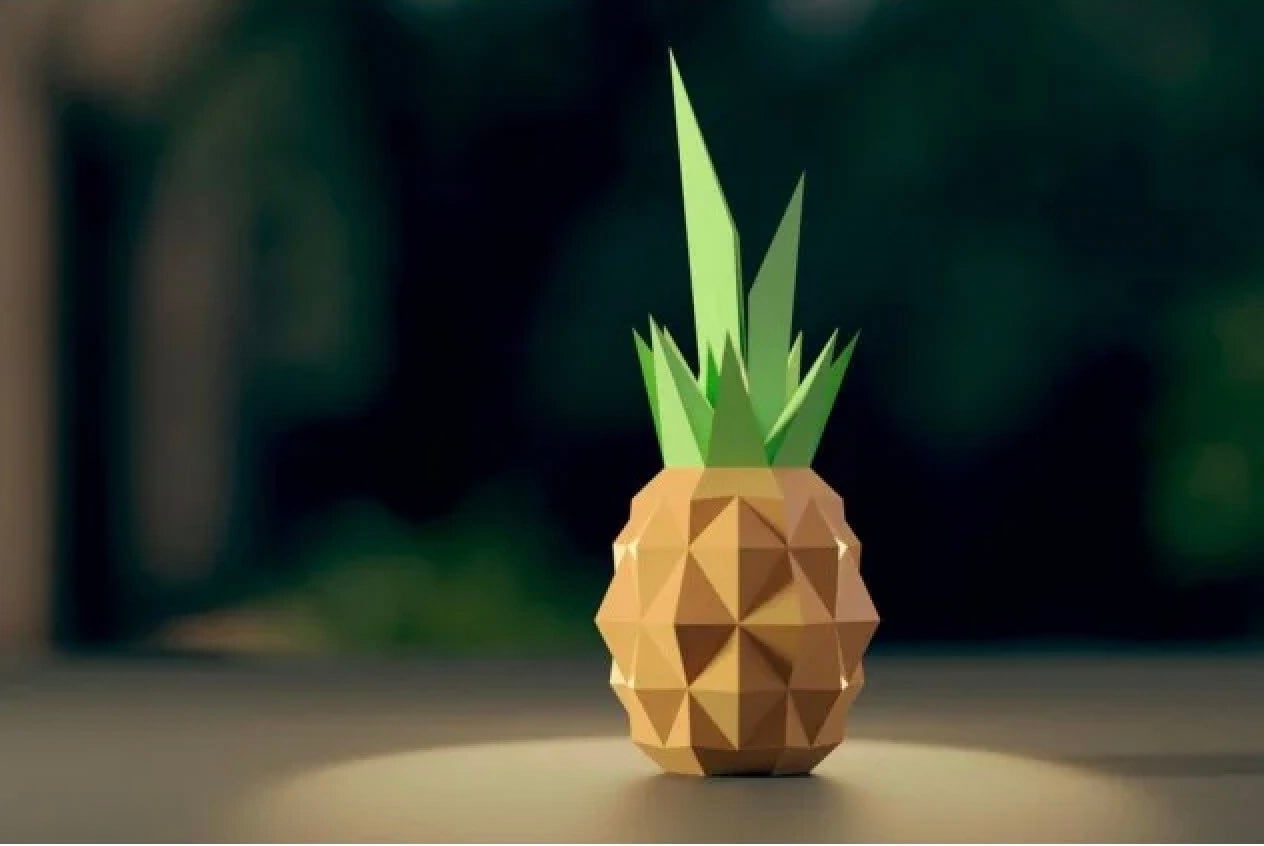 Pineapple, Low Poly Papercraft, Gift,diy PDF - Etsy