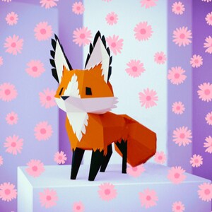 Fox, Low Poly Papercraft, Gift,diy PDF (300mm A4) - Etsy
