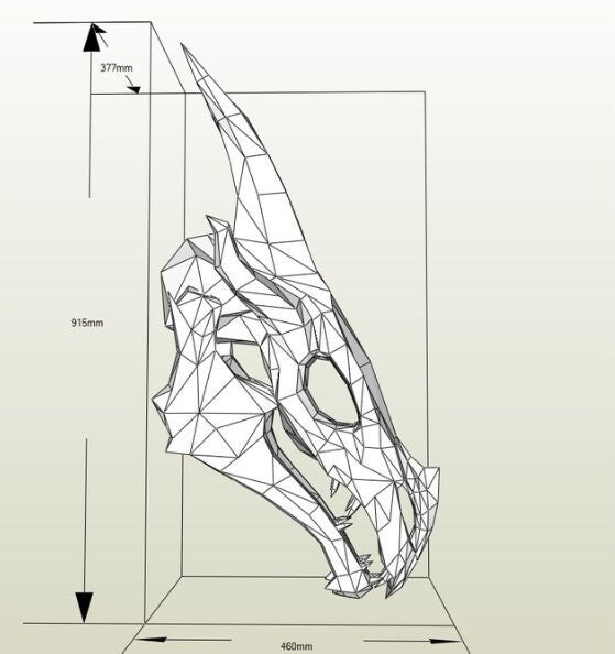 Dragon Skull, Low Poly Papercraft, Gift,diy PDF - Etsy
