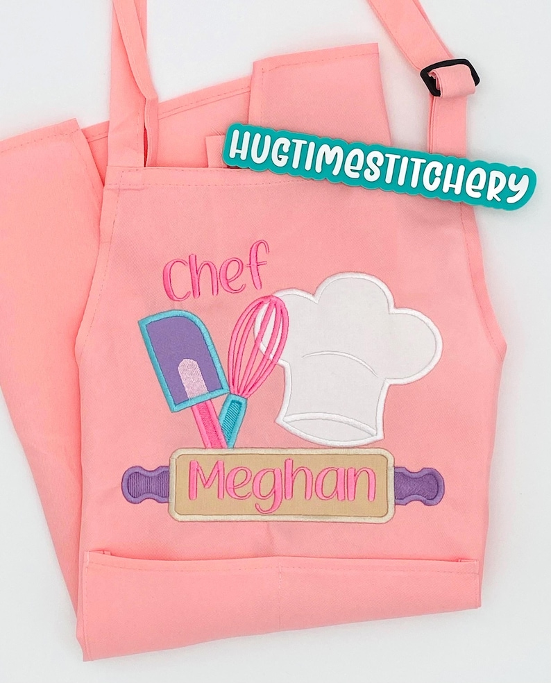 Custom Embroidered Kids Chef Apron: Personalized With Name and & Chef ...