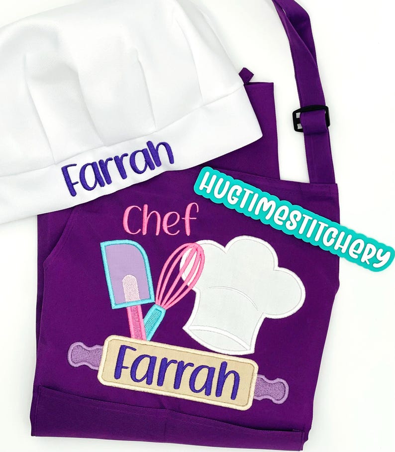 Custom Embroidered Kids Chef Apron: Personalized With Name and & Chef ...