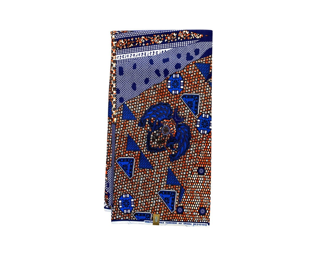 Orange Blue White Triangle Dart Ankara African Print Fabric 6 Yards - Etsy
