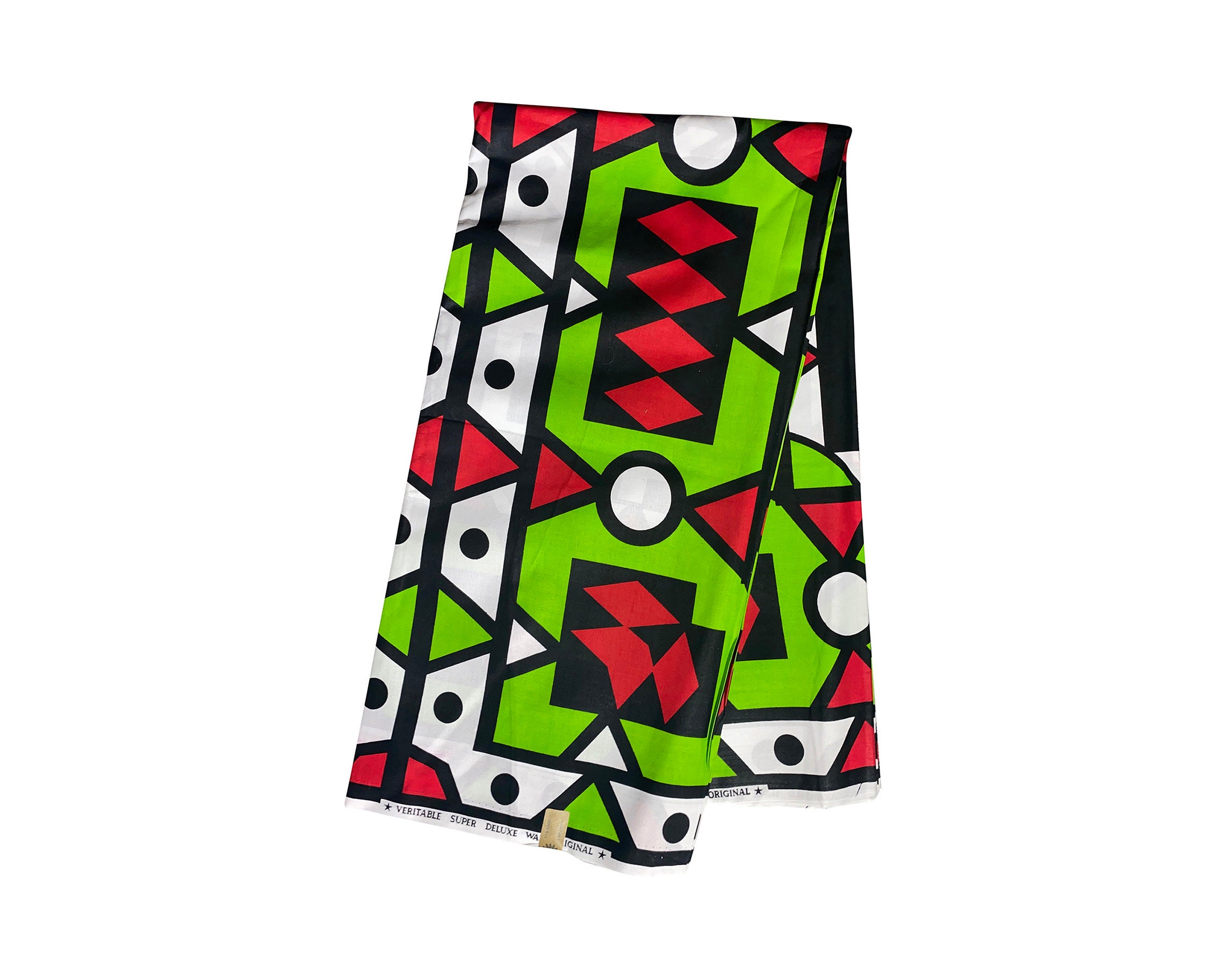 Green Red Black White Samacaca Samakaka Ankara African Print Fabric 6 ...