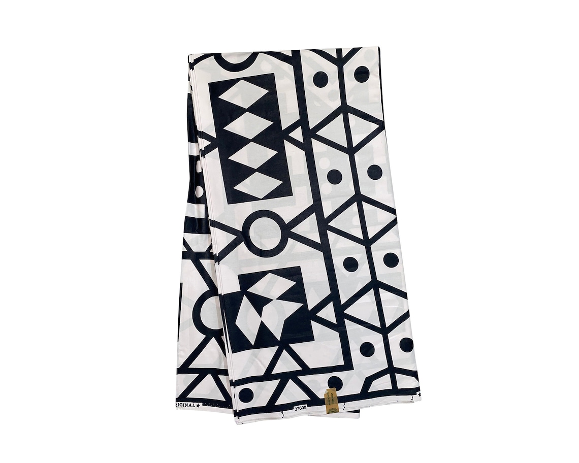 White Black Samacaca Samakaka Angola Ankara African Print Fabric 6 ...