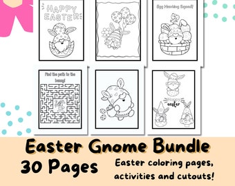 Easter Gnomes Coloring Pages - Etsy