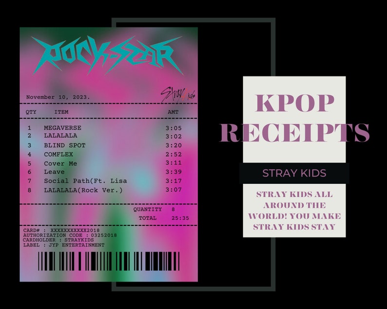Stray Kids Rockstar Receipt - Etsy