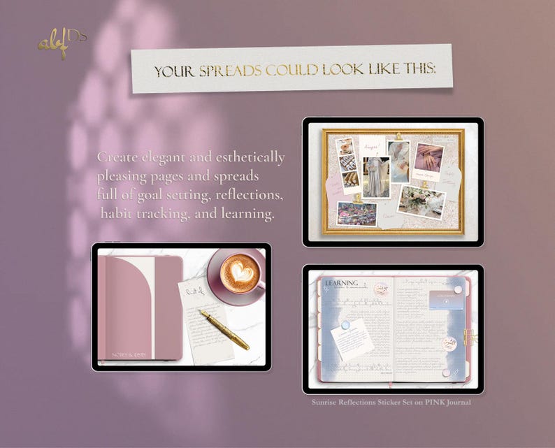2026 Reflections Journal Digital Bujo - BLANK, Pink, 99-names Stickers ...