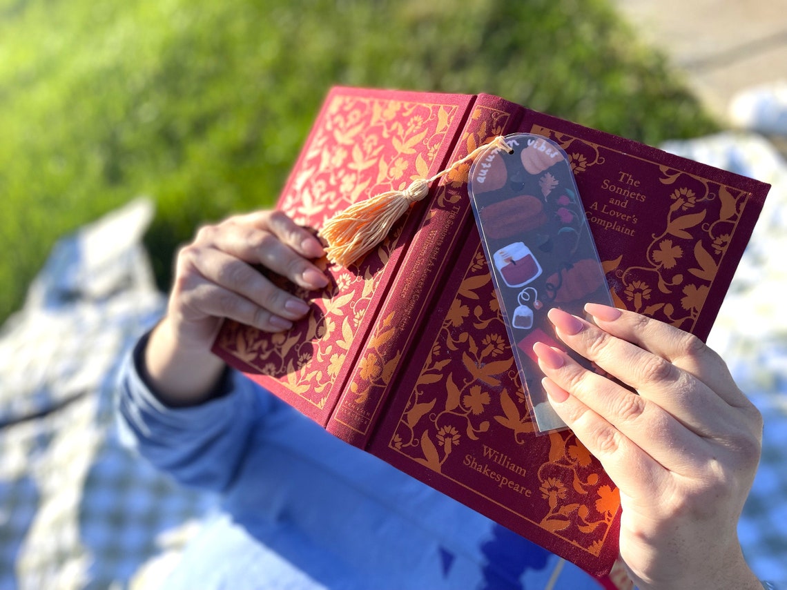 Autumn Vibes Bookmark - Cozy Fall Design - Arched Bookmark With Tassel ...