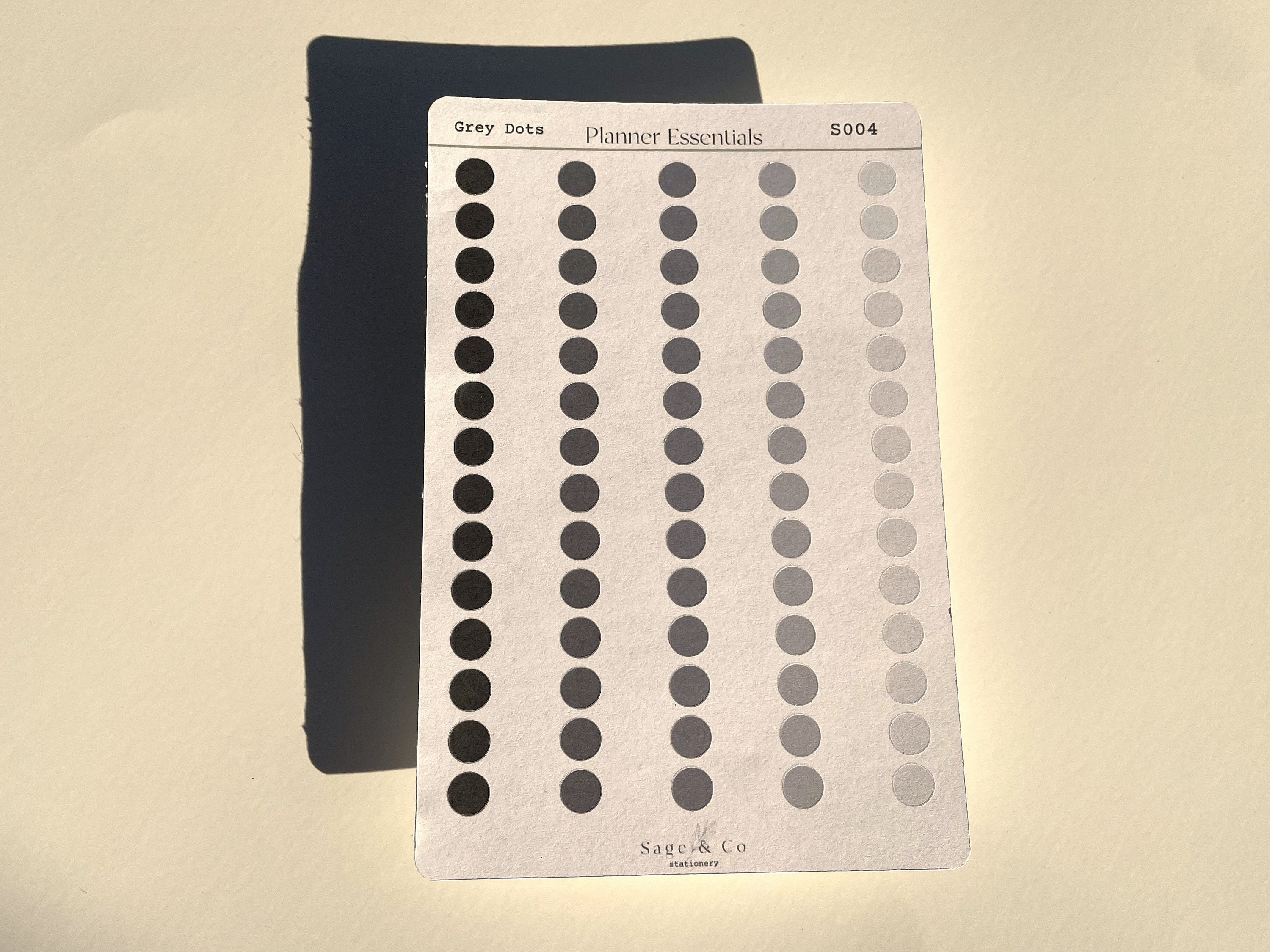 Greyscale Dot Planner Sticker Sheet - Monochrome Calendar Dots ...