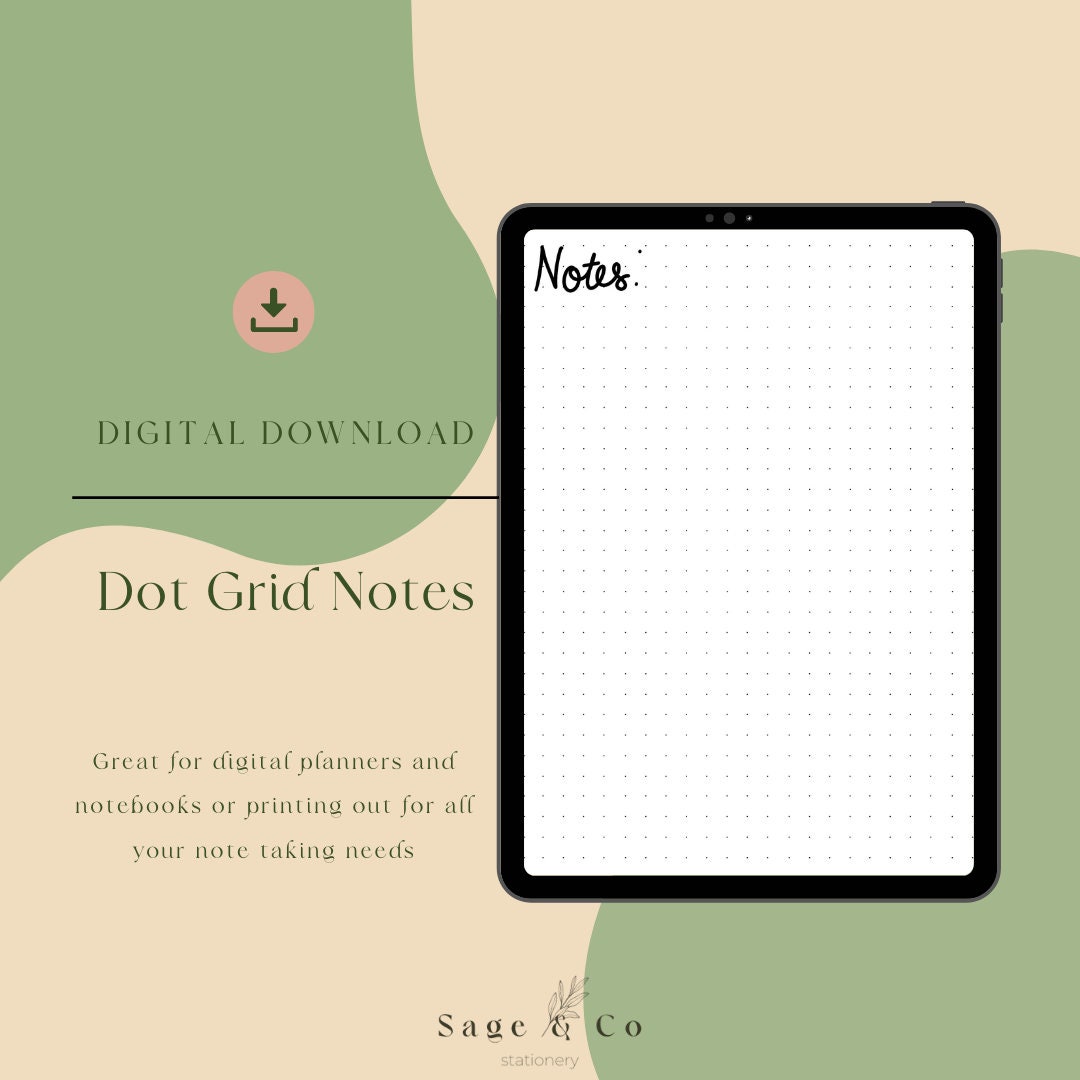 Dot Grid Notes Sheet: Printable Handwritten Style (digital Download) - Etsy