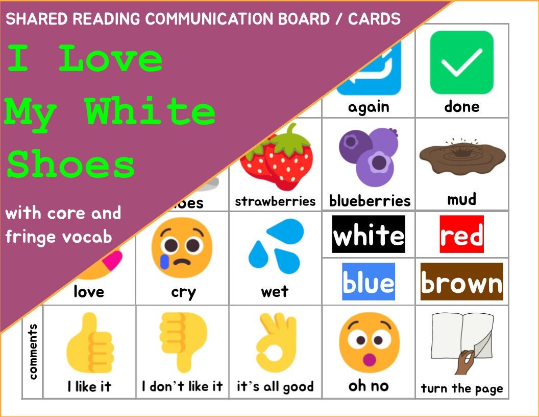 AAC Shared Reading Communication Board / Cards: Pete the Cat I Love My ...