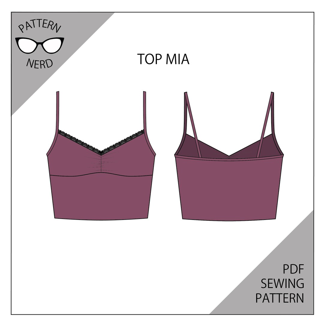 Cami Camisole Tank Top Stretch Lace Y2k Pdf Sewing Pattern - Etsy