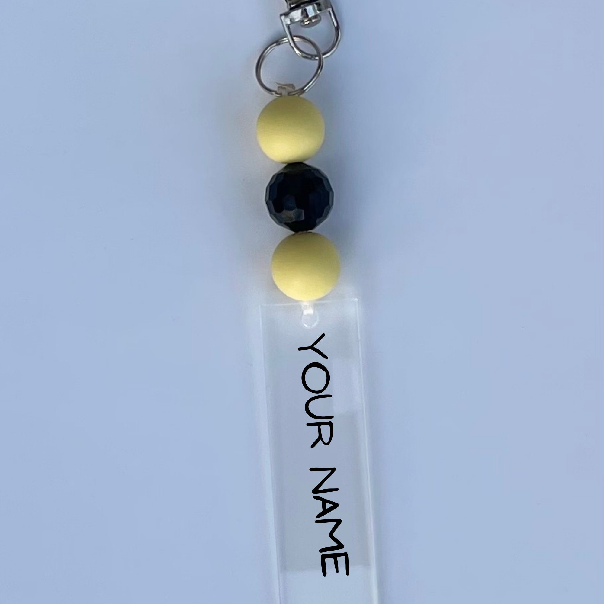 Personalized Bead Keychain - Etsy