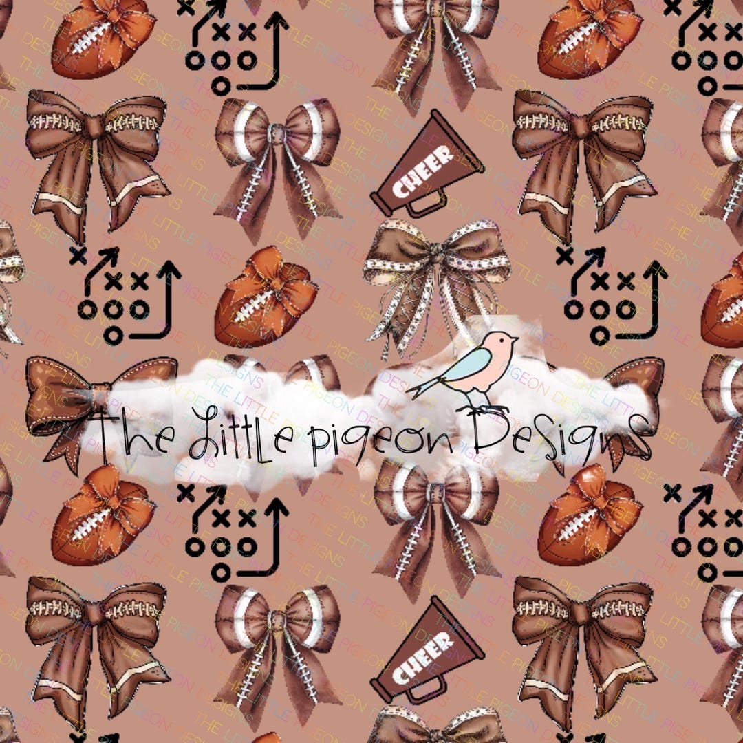 Football and Bows LIMITED Pattern / Fabric Design / Surface Pattern ...