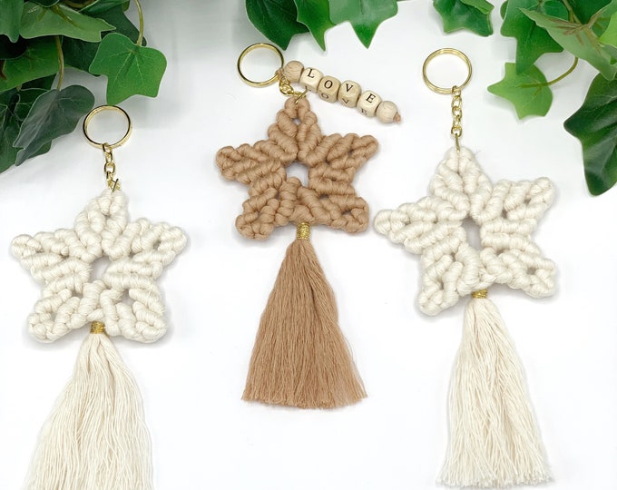 Personalized Macrame Keychain, Christmas Gifts for Her, Bulk Gifts - Etsy